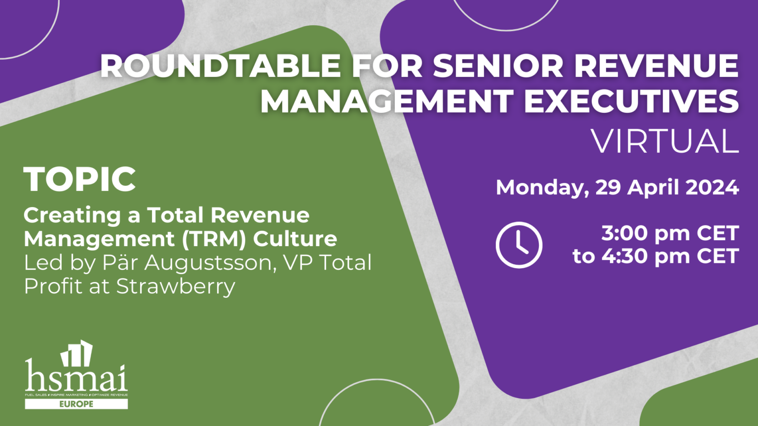 Virtual: Roundtable for Senior Revenue Management Executives | HSMAI Global